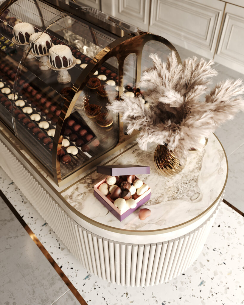 تصميم ديكور محل كيك | Zworks Decor