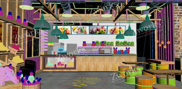 Juice Store 3D Model | Zworks 3D Models