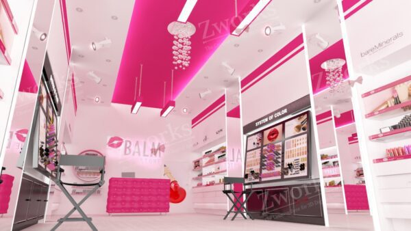 Makeup Shop Interior Design 3D Model | Zworks 3D Models