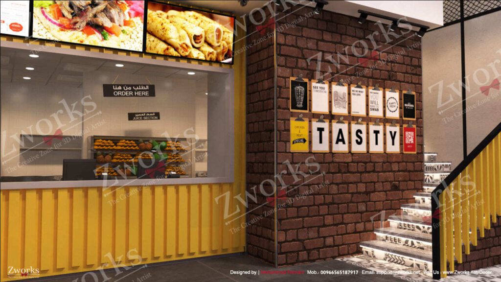 Fast Food Restaurant Interior Design 3D Model | Zworks 3D Models
