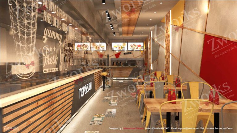 Shawarma Restaurant Interior Design 3d model | Zworks 3D Models