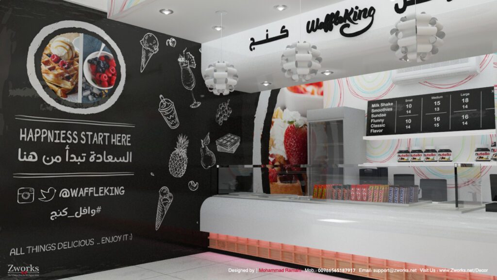Waffle Store Interior Design 3D Model | Zworks 3D Models