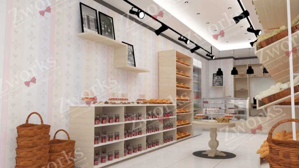 Cake Bakery Store Interior Design 3D Model | Zworks 3D Models