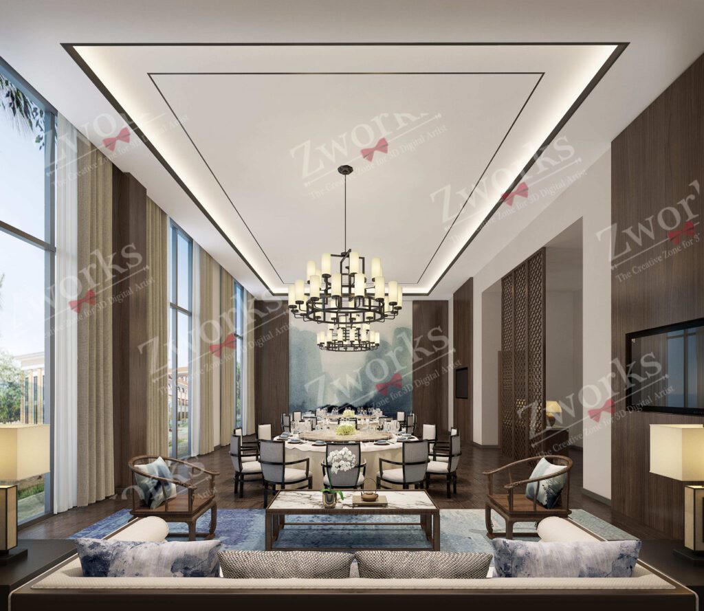 Dining Room Scene 3D Model Collection | Zworks 3D Models