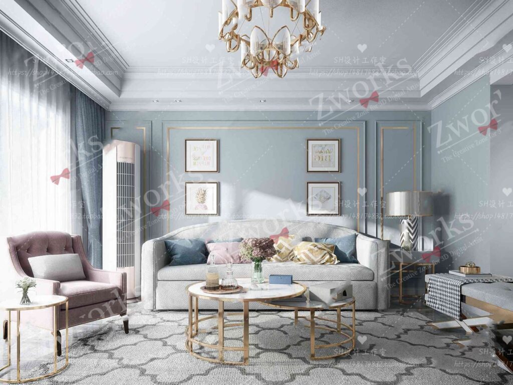 Download free Living Room Scene 3D Max | Zworks 3D Models