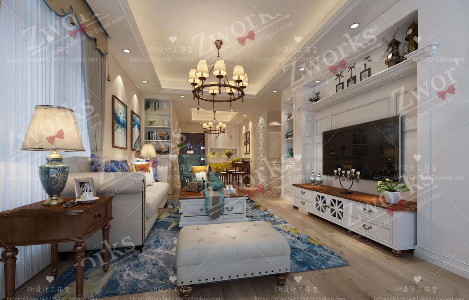 Download free Living Room Scene 3D Max | Zworks 3D Models