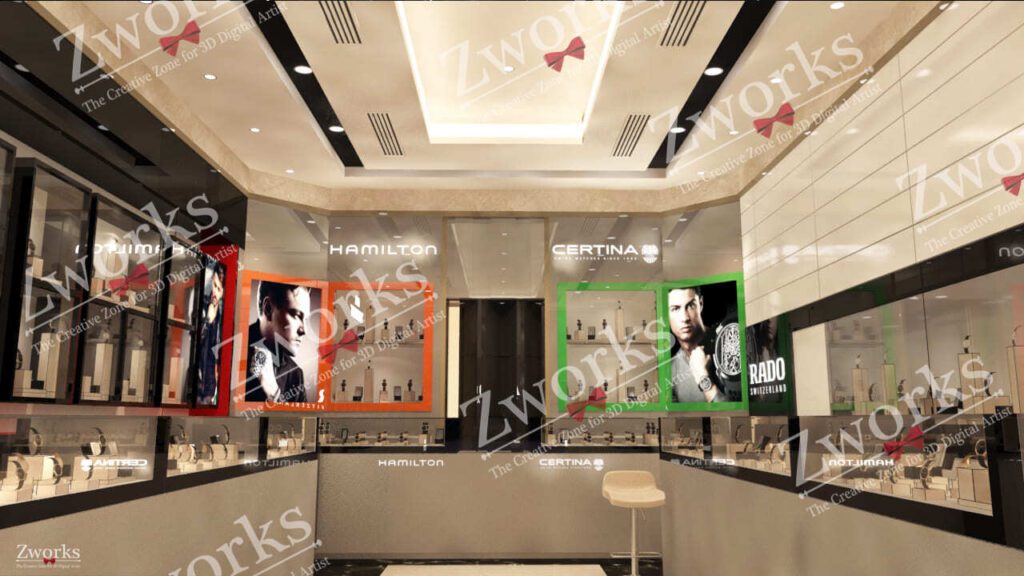 Watch Store 3D Model Interior Design | Zworks 3D Models