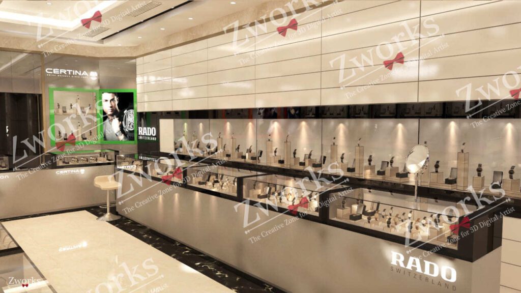 Watch Store 3D Model Interior Design | Zworks 3D Models