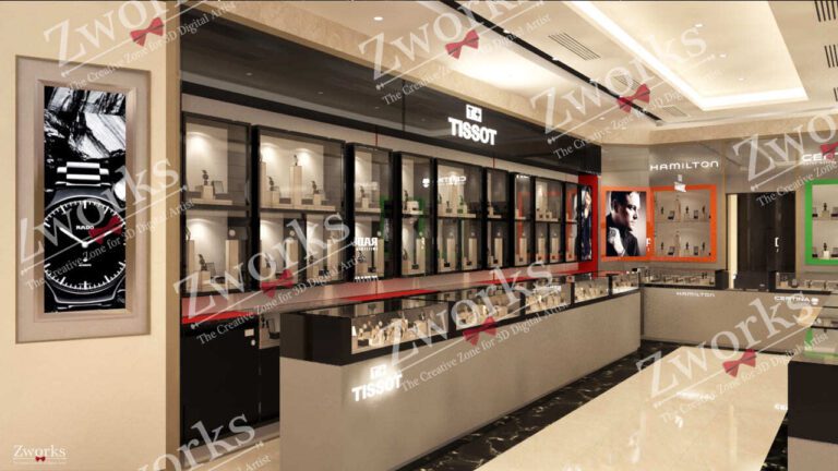 Watch Store 3D Model Interior Design | Zworks 3D Models