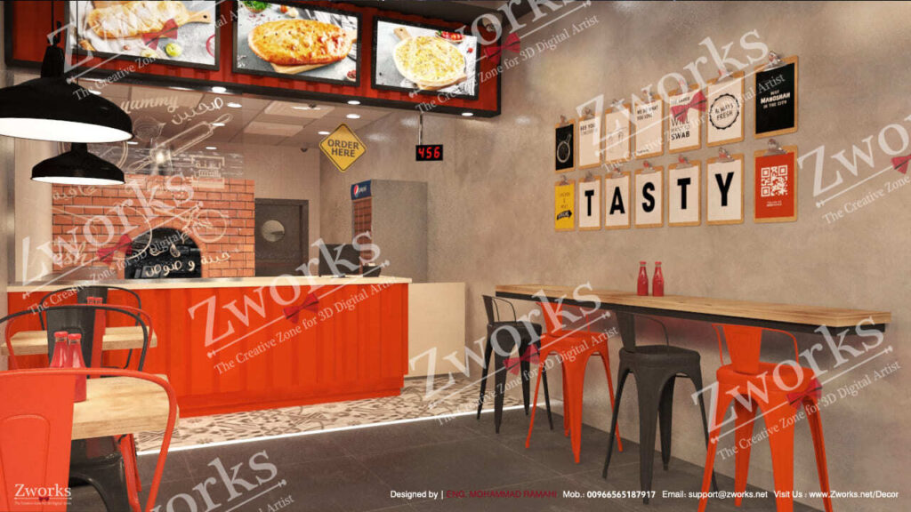Fast Food Restaurant 3D Model | Zworks 3D Models
