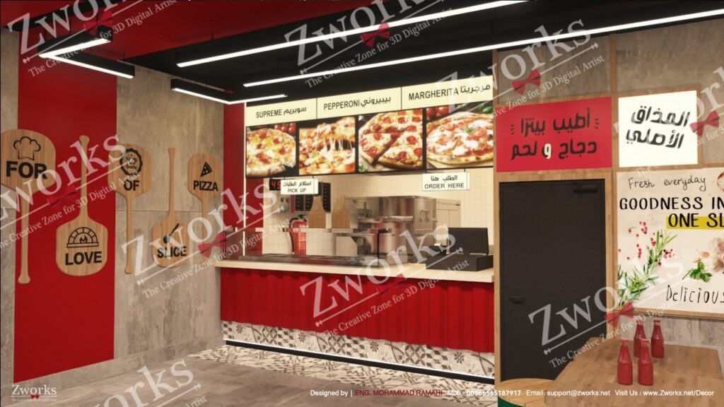 Pizza Hut Interior Design 3D Model | Zworks 3D Models