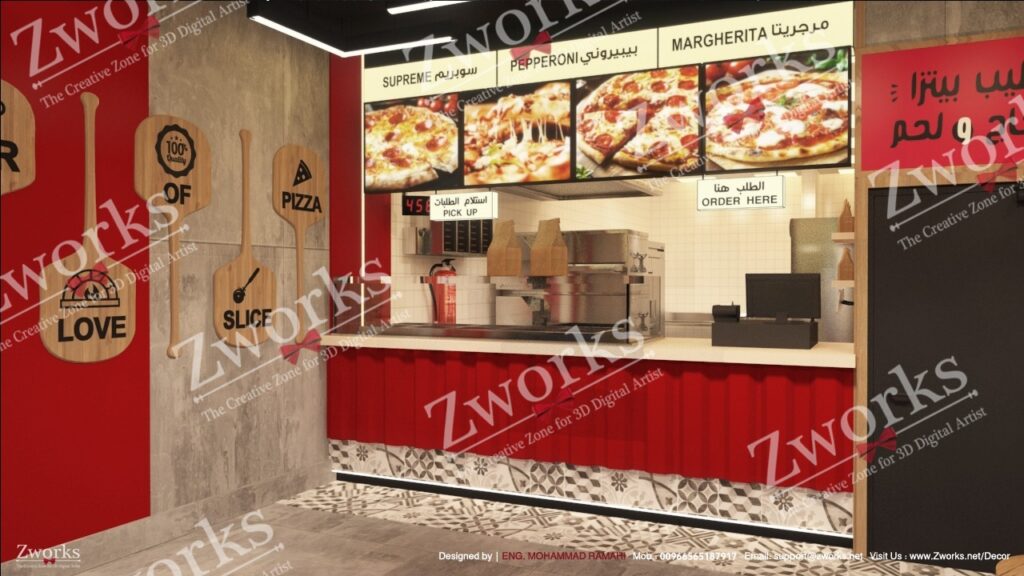 Pizza Hut Interior Design 3D Model | Zworks 3D Models