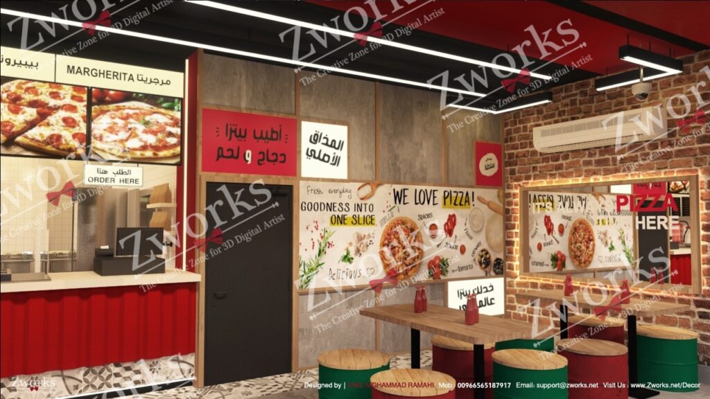 Pizza Hut Interior Design 3D Model | Zworks 3D Models