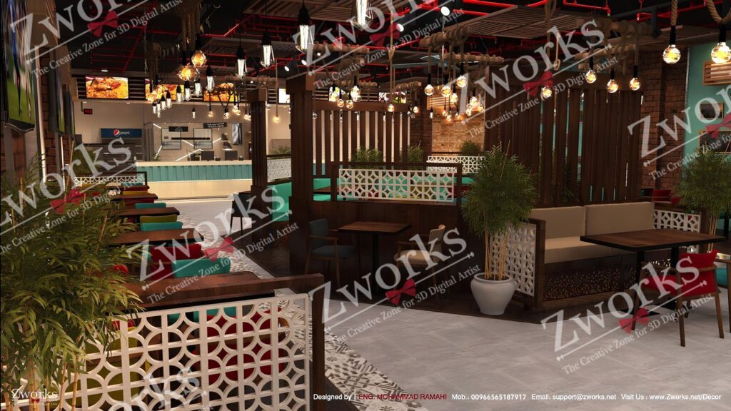 Modern Restaurant Interior Design 3D Model | Zworks 3D Models